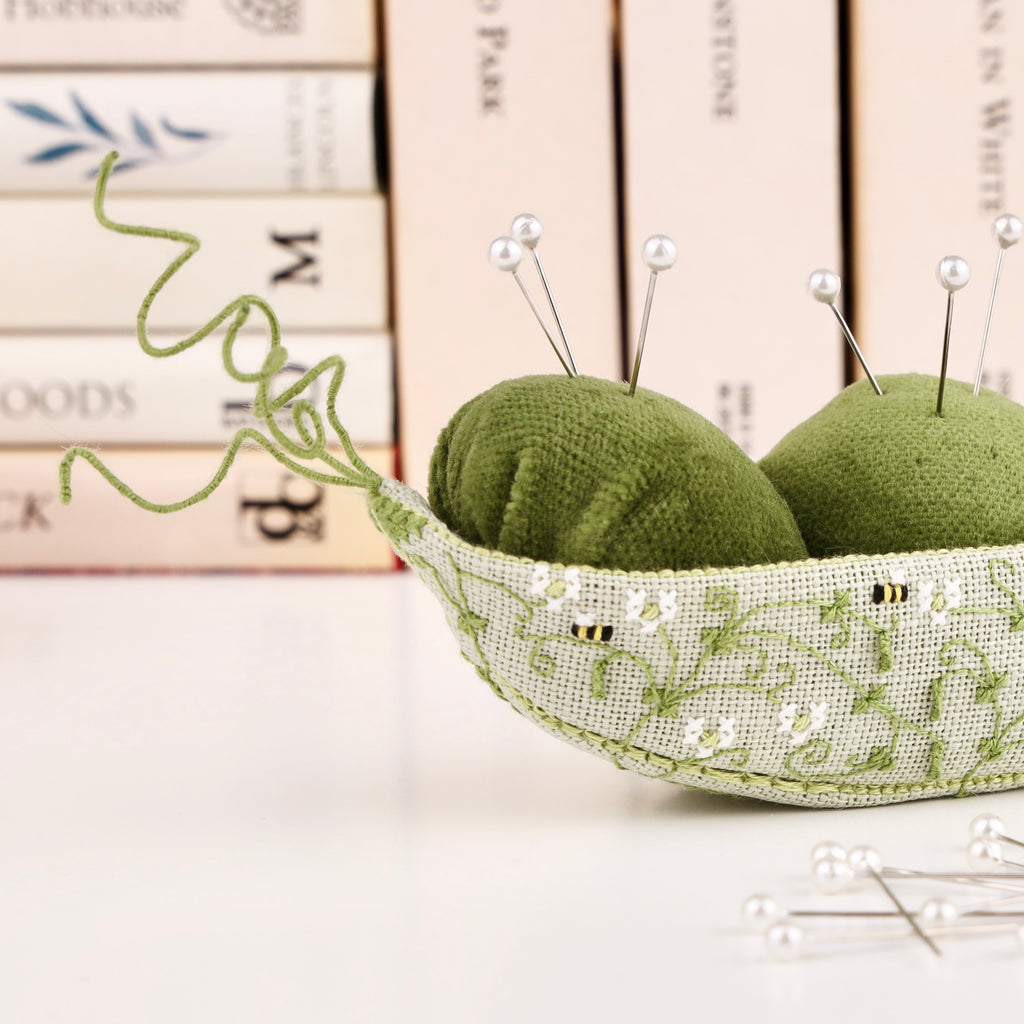 Peas on Earth Pincushion – Blue Coppice